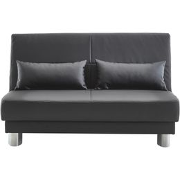 Schlafsofa Home Affaire "Gina", schwarz, B:160cm H:86cm T:195cm, 100% PU, Sofas, Schlafsofa, mit einem Handgriff vom Sofa zum Bett