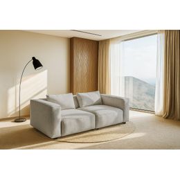 3-Sitzer Home Affaire "Tvinnet", beige (cream), B:228cm H:73cm T:106cm, 94% PES 6% NY, Sofas, Breite 228 cm, extra tiefe Sitzfl&auml;che, kubisches Sitzvergn&uuml;gen