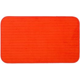 G&ouml;zze Badematte G&Ouml;ZZE "Berlin", orange, H:7mm, Polyester, Badematten, Badematte, Badteppich, Uni Farben, Cord Optik, waschbar