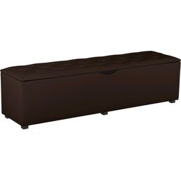 Hockerbank Home Affaire "Knobbed", braun, B:120cm H:42cm T:40cm, Struktur fein (100% Polyester) f&uuml;r Bett Classico, Piazza, Premium und Vega;Struktur (100% Polyester) f&uuml;r Bett Crato und Lucina;Struktur (60% Baumwolle, 40% Leinen) f&uuml;r Bett Kiss;Kunstleder f&uuml;r Bett Natura;Struktur (100% Polyester) f&uuml;r Bett Nordica, Hocker, Hockerbank mit Stauraum, Breite 120 cm und 160 cm