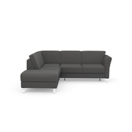 Sit & More Ecksofa SIT & MORE "Visby L-Form", grau, B:248cm H:87cm T:213cm, Sofas, Ecksofa, Wahlweise mit Bettfunktion und Stauraum, frei im Raum stellbar
