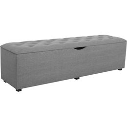 Hockerbank Home Affaire "Knobbed", grau, B:120cm H:42cm T:40cm, Struktur fein (100% Polyester) f&uuml;r Bett Classico, Piazza, Premium und Vega;Struktur (100% Polyester) f&uuml;r Bett Crato und Lucina;Struktur (60% Baumwolle, 40% Leinen) f&uuml;r Bett Kiss;Kunstleder f&uuml;r Bett Natura;Struktur (100% Polyester) f&uuml;r Bett Nordica, Hocker, Hockerbank mit Stauraum, Breite 120 cm und 160 cm