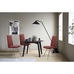 Polsterstuhl stressless "Laurel", rot (cherry paloma, schwarz matt), B:57cm H:105cm T:60cm, Leder PALOMA: PALOMA ist ein durchgef&auml;rbtes Semianilin-M&ouml;belleder mit nat&uuml;rlicher Narbung., St&uuml;hle, Polsterstuhl, High Back, Gr&ouml;&szlig;e L, mit Beinen aus Stahl in Schwarz matt
