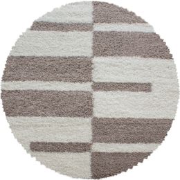 Hochflor-Teppich Ayyildiz Teppiche "Gala Shaggy 2505", beige, H:30mm &Oslash;:200cm, Kunstfaser, Teppiche, Wohnzimmer