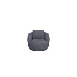 Sessel FLEXLUX "Torino, rund, drehbar, Einzelsofa, Polstersessel", grau (soft grau), B:90cm H:85cm T:92cm, 100% Polyester, Sessel, Sessel, Modernes, organisches Sessel-Design, Kaltschaum, Wellenunterfederung