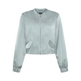 Zero Satin-Jacke mit Rei&szlig;verschluss in Silver Blue | Gr.: 44