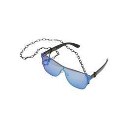 Sonnenbrille Urban Classics "Urban Classics Unisex 103 Chain Sunglasses", Damen, blk, blau, Sonnenbrillen Sonnenbrille