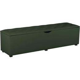 Hockerbank Home Affaire "Knobbed", gr&uuml;n, B:120cm H:42cm T:40cm, Struktur fein (100% Polyester) f&uuml;r Bett Classico, Piazza, Premium und Vega;Struktur (100% Polyester) f&uuml;r Bett Crato und Lucina;Struktur (60% Baumwolle, 40% Leinen) f&uuml;r Bett Kiss;Kunstleder f&uuml;r Bett Natura;Struktur (100% Polyester) f&uuml;r Bett Nordica, Hocker, Hockerbank mit Stauraum, Breite 120 cm und 160 cm