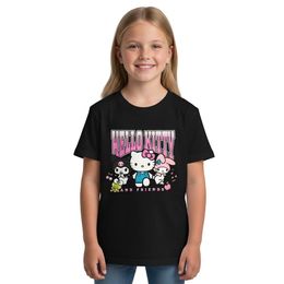Hello Kitty T-Shirt Friends Shirt Oberteil kurz&auml;rmlig in schwarz | Gr.: 134/140
