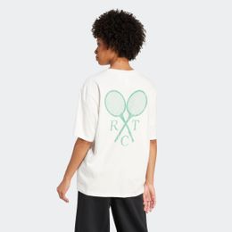 T-Shirt adidas originals "RETRO TENNIS BOYFRIEND", Damen, Gr. M, wei&szlig; (cloud wei&szlig;), Obermaterial: 100% Baumwolle, Shirts T-Shirt, sportlicher Stil, lockerer Schnitt, aus Baumwolle