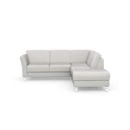 Sit & More Ecksofa SIT & MORE "Visby L-Form", grau (hellgrau), B:248cm H:87cm T:213cm, Sofas, Ecksofa, Wahlweise mit Bettfunktion und Stauraum, frei im Raum stellbar