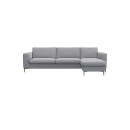 Ecksofa FLEXLUX "Fiore, super Sitzkomfort durch Kaltschaum im Sitz, L-Form", grau (sophisto gre), B:262cm H:85cm T:92cm, 100% Polyester, Sofas, Ecksofa, breite Armlehnen, Kaltschaum, F&uuml;&szlig;e Alu+ Eiche