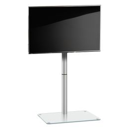 Wohnzimmertisch Vcm "TV Standfu&szlig; Alu Glas Fernseh St&auml;nder Fu&szlig; Alani", wei&szlig; (klarglas), B:60cm T:45cm, Sideboards, TV-Board