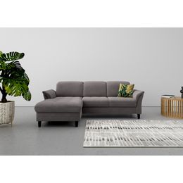 Sit & More Ecksofa SIT & MORE "Maggiore L-Form", grau (fango), B:258cm H:88cm T:173cm, 95% Polyester, 5% Polyamid, Sofas, Ecksofa, wahlweise mit Kopfteilverstellung, Bettfunktion und Bettkasten