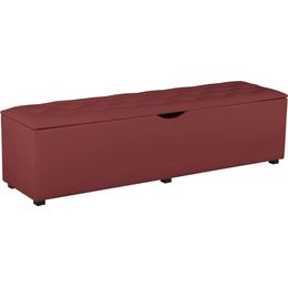 Hockerbank Home Affaire "Knobbed", orange (terra), B:120cm H:42cm T:40cm, Struktur fein (100% Polyester) f&uuml;r Bett Classico, Piazza, Premium und Vega;Struktur (100% Polyester) f&uuml;r Bett Crato und Lucina;Struktur (60% Baumwolle, 40% Leinen) f&uuml;r Bett Kiss;Kunstleder f&uuml;r Bett Natura;Struktur (100% Polyester) f&uuml;r Bett Nordica, Hocker, Hockerbank mit Stauraum, Breite 120 cm und 160 cm