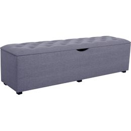 Hockerbank Home Affaire "Knobbed", blau (blau, grau), B:120cm H:42cm T:40cm, Struktur fein (100% Polyester) f&uuml;r Bett Classico, Piazza, Premium und Vega;Struktur (100% Polyester) f&uuml;r Bett Crato und Lucina;Struktur (60% Baumwolle, 40% Leinen) f&uuml;r Bett Kiss;Kunstleder f&uuml;r Bett Natura;Struktur (100% Polyester) f&uuml;r Bett Nordica, Hocker, Hockerbank mit Stauraum, Breite 120 cm und 160 cm