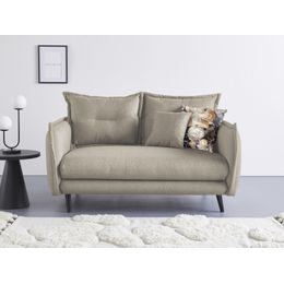 2-Sitzer Home Affaire "Lazio", grau (taupe), B:162cm H:94cm T:110cm, Sofas, inklusive 1 Stk. Wende- und 1 Stk. Zierkissen