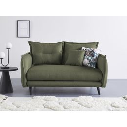 2-Sitzer Home Affaire "Lazio", gr&uuml;n, B:162cm H:94cm T:110cm, Sofas, inklusive 1 Stk. Wende- und 1 Stk. Zierkissen