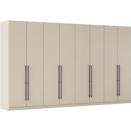 Kleiderschrank Rauch "Dreht&uuml;renschrank Schrank Garderobe W&auml;scheschrank Schlafzimmer AVOLA", beige (champagner), B:360cm H:229cm T:54cm, Holzwerkstoff, Schr&auml;nke, Kleiderschrank, mit hochwertigen Stangengriffen in Schwarz aus Metall MADE IN GERMANY, Topseller