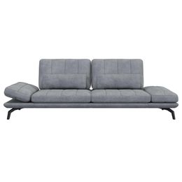 3-Sitzer FLEXLUX "Tropea Funktionssofa, Designsofa, Relaxfunktion, TV-Couch", grau (soft grau), B:252cm H:90cm T:145cm, 100% Polyester, Sofas, mit Armteilverstellung sowie Sitztiefenverstellung, Breite 252 cm