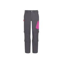Trollkids Double Zipp-Off Funktionshose Preikestolen in graphite/fresh berry | Gr.: 128