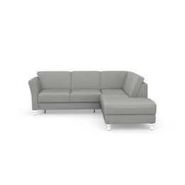 Sit & More Ecksofa SIT & MORE "Visby L-Form", silber, B:248cm H:87cm T:213cm, Sofas, Ecksofa, Wahlweise mit Bettfunktion und Stauraum, frei im Raum stellbar