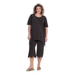 Ulla Popken Longshirt in schwarzbraun | Gr.: 46-48
