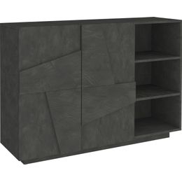 Kommode Home Affaire "Ping", grau (zement), B:121cm H:86cm T:38cm, Holzwerkstoff, Sideboards, Kommode