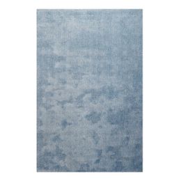 Teppich HOMIE LIVING "Sienna", blau (blau meliert), B:120cm H:20mm L:170cm, Polyester, Teppiche, Teppich, Hochflor, Microfaser, uni, weich & kuschelig, Wohnzimmer, Schlafzimmer
