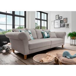Big-Sofa Home Affaire "Tassilo Mega Sofa mit viel Platz, bequem durch Kaltschaum im Sitz", grau (hellgrau), B:266cm H:95cm T:110cm, 100% Polyester, Sofas, Big-Sofa
