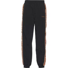 Jogginghose Fubu "Fubu Damen FM234-018-1 Corporate Track Pants", Herren, Gr. S, US-Gr&ouml;&szlig;en, schwarz, cognac, sanftes wei&szlig;, 100% Polyamid, loose fit, Hosen Jogginghose