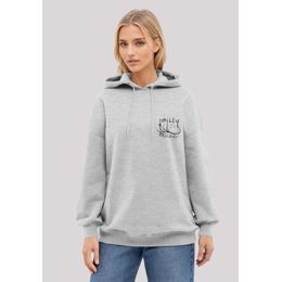 Kapuzenpullover F4NT4STIC "Smiley Originals Punk Drippy Streetwear Graphic", Damen, Gr. XS, grau (grau melange), Obermaterial: 80% Baumwolle, 20% Polyester, oversize, Pullover Kapuzenpullover, Premium Qualit&auml;t