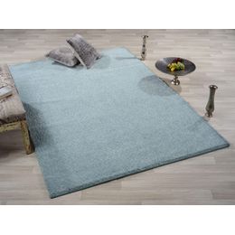 Hochflor-Teppich "Solo" Gr. 6, blau (t&uuml;rkis), B:200cm H:30mm L:290cm, Kunstfaser, Gallery M BRANDED BY MUSTERRING, Teppiche, besonders weich durch Microfaser, Wohnzimmer