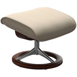 Fu&szlig;hocker stressless "Admiral", beige (cream batick), B:55cm H:41cm T:39cm, Leder BATICK: BATICK ist ein leicht korrigiertes, durchgef&auml;rbtes und genarbtes M&ouml;belleder, bei dem die meisten Unebenheiten und Spuren in der Regel entfernt wurden., Hocker, Fu&szlig;hocker, mit Signature Base, Gestell Braun