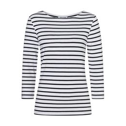 More & More More & More softes Basic-Streifenshirt, 3/4 Arm in wei&szlig;/marine | Gr.: 36