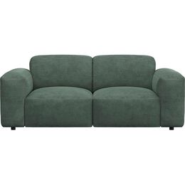 2-Sitzer FLEXLUX "Lucera Sofa, super bequem durch hochwertigen Sitzaufbau mit Kaltschaum", gr&uuml;n (dusty gr&uuml;n), B:187cm H:73cm T:102cm, 85% Polyester/15%Polyamide, Sofas, Designsofa, modern & anschmiegsam