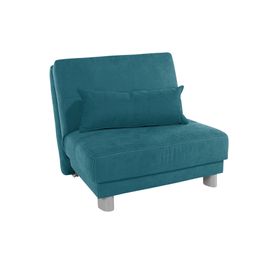 Schlafsofa Home Affaire "Gina", blau (t&uuml;rkis), B:80cm H:86cm T:195cm, Sofas, Schlafsofa, mit einem Handgriff vom Sofa zum Bett