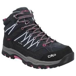 Wanderschuh CMP "KIDS RIGEL MID WP TREKKING SHOES", Kinder, Gr. 39, titanio, skyway, Leder, Schuhe Wanderschuh, wasserdicht