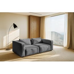 3-Sitzer Home Affaire "Tvinnet", grau, B:228cm H:73cm T:106cm, 94% PES 6% NY, Sofas, Breite 228 cm, extra tiefe Sitzfl&auml;che, kubisches Sitzvergn&uuml;gen