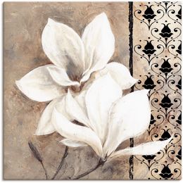 Wandbild Artland "Klassische Magnolien", beige (farbe bild(er): naturfarben), B:70cm H:70cm, Bilder, auf Holzrahmen gespannt
