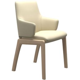 Polsterstuhl stressless "Laurel", beige (vanilla paloma, eiche gekalkt), B:58cm H:92cm T:59cm, Leder PALOMA: PALOMA ist ein durchgef&auml;rbtes Semianilin-M&ouml;belleder mit nat&uuml;rlicher Narbung., St&uuml;hle, Polsterstuhl, Low Back mit Armlehne, Gr&ouml;&szlig;e L, abgerundete Beine in Eiche gekalkt