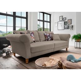 Big-Sofa Home Affaire "Tassilo Mega Sofa mit viel Platz, bequem durch Kaltschaum im Sitz", braun (hellbraun), B:266cm H:95cm T:110cm, 100% Polyester, Sofas, Big-Sofa