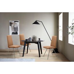 Polsterstuhl stressless "Laurel", braun (taupe paloma, schwarz matt), B:57cm H:105cm T:60cm, Leder PALOMA: PALOMA ist ein durchgef&auml;rbtes Semianilin-M&ouml;belleder mit nat&uuml;rlicher Narbung., St&uuml;hle, Polsterstuhl, High Back, Gr&ouml;&szlig;e L, mit Beinen aus Stahl in Schwarz matt