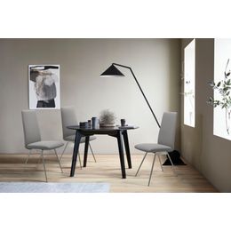 Polsterstuhl stressless "Laurel", grau (wild dove batick, schwarz matt), B:57cm H:105cm T:60cm, Leder BATICK: BATICK ist ein leicht korrigiertes, durchgef&auml;rbtes und genarbtes M&ouml;belleder, bei dem die meisten Unebenheiten und Spuren in der Regel entfernt wurden., St&uuml;hle, Polsterstuhl, High Back, Gr&ouml;&szlig;e L, mit Beinen aus Stahl in Schwarz matt