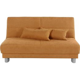 Schlafsofa Home Affaire "Gina", orange (mango), B:160cm H:86cm T:195cm, Sofas, Schlafsofa, mit einem Handgriff vom Sofa zum Bett