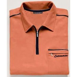 Poloshirt Catamaran "Kurzarm-Poloshirt", Herren, Gr. 44/46, orange (terrakotta), 100% Baumwolle, unifarben, ohne Ausschnitt, Shirts