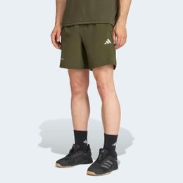 Shorts adidas Performance "TRAINING ESSENTIALS HOLIDAY PACK", Herren, Gr. L, L&auml;nge 7, night cargo, innenbeinl&auml;nge ca. 18 cm, Obermaterial: 87% Polyester, 13% Elasthan, Hosen Shorts, f&uuml;r Fitness und Training, mit Metallic-Optik, schnelltrocknend
