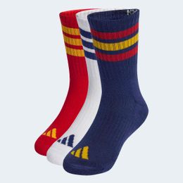 Sportsocken adidas Sportswear "3S KD C CRW 3P", M&auml;dchen, Gr. 28-30, dunkelblau, team power rot 2, wei&szlig;, Obermaterial: 63% Baumwolle, 32% Polyester, 4% Elasthan, 1% Polyamid, Socken Sportsocken