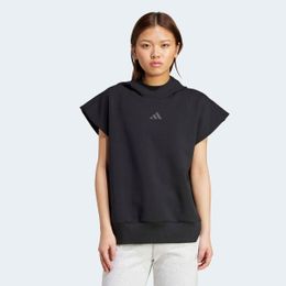 Sweatshirt adidas Sportswear "SOFT LUX LOCKERER &Auml;RMELLOSER HOODIE", Damen, Gr. M, schwarz, Obermaterial: 51% Polyester, 25% Modal, 15% Baumwolle, 9% Elasthan, angesetztes B&uuml;ndchen, Sweatshirts Sweatshirt, &auml;rmellos, mit integrierter Kapuze, mit seitlichen Schlitzen