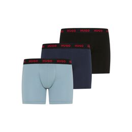 Boxer HUGO UNDERWEAR "BOXERBR TRIPLE", Herren, Gr. XL (54), 3 Stk., blau (open blau 470), Jersey, Obermaterial: 95% Baumwolle, 5% Elasthan, k&ouml;rpernah, Unterhosen, mit elastischem Bund